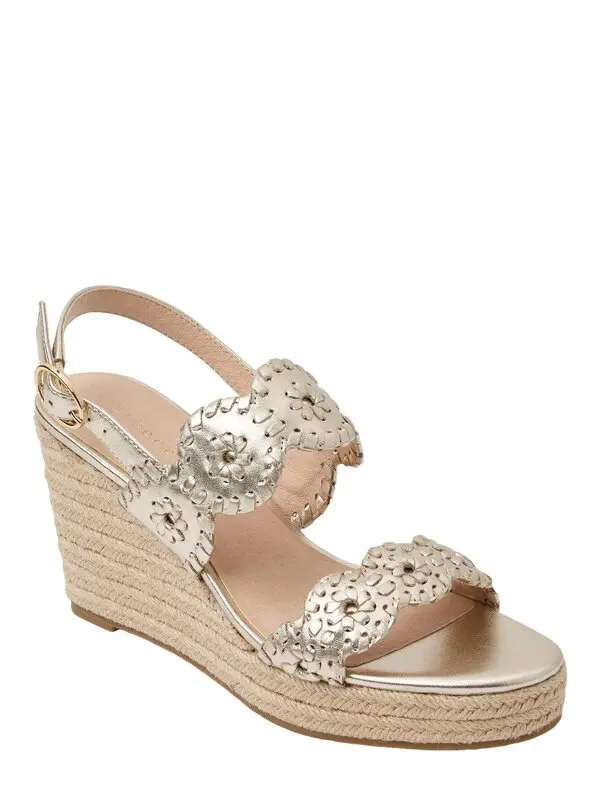 Jack Rogers Laurin Platform Wedge Sandal - Platinum