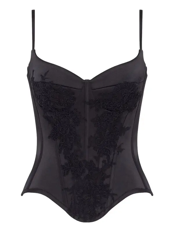 MILLA Obsidian Lace Corset - Black