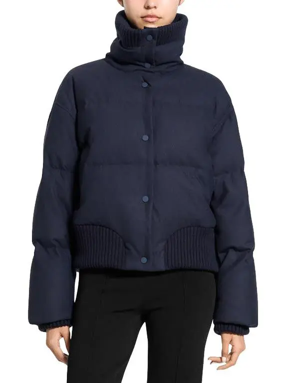 Theory Collar Puffer Jacket - Dark Navy