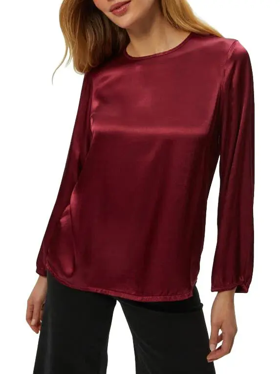 Michael Stars Lali Satin Top - Garnet
