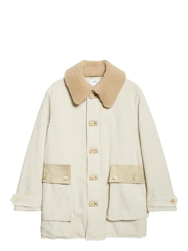 Visvim Winfield Field Coat With Genuine Shearling Collar - Off White