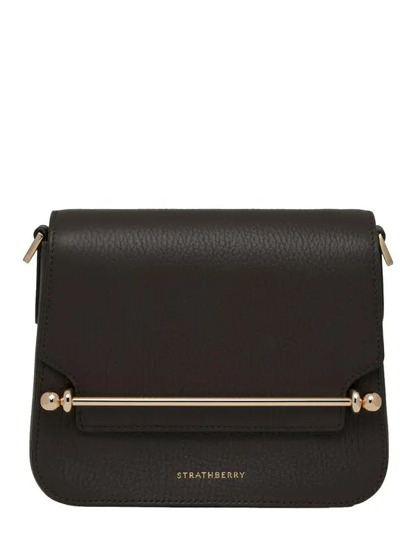 Strathberry Mini Ace Leather Crossbody Bag - Espresso