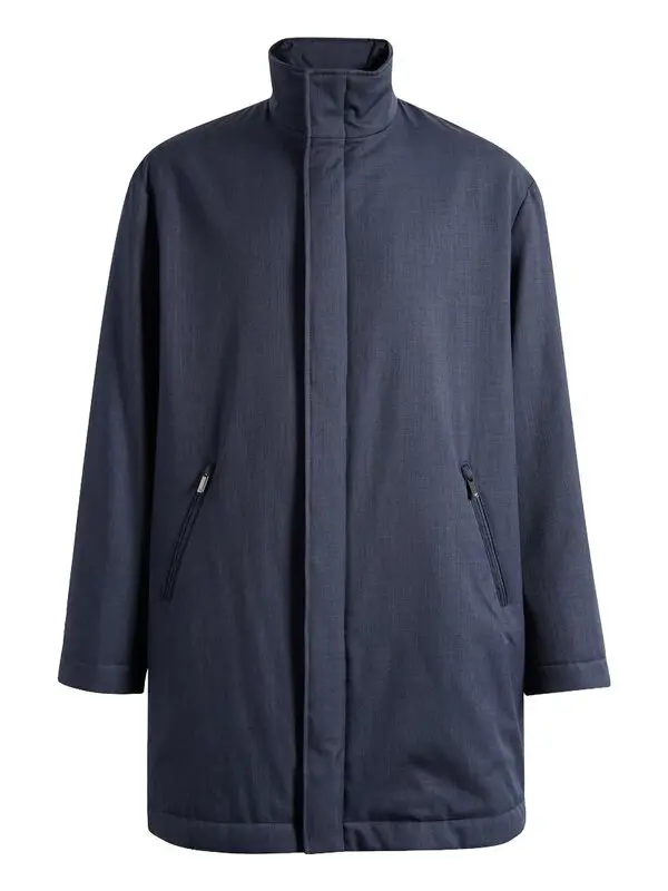Emporio Armani Padded Overcoat - Solid Medium Blue