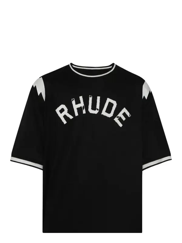 Rhude Lightning Ringer T-shirt - Black