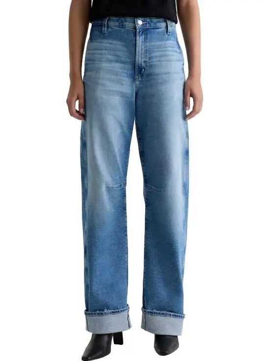 Ag Mercer Cuffed High-waist Barrel Jeans - Route 49