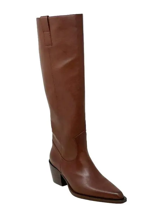 SHU SHOP Vienna Knee High Western Boots - Brown