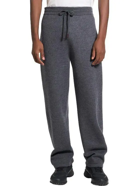 Theory Boiled Merino Wool Sweatpants - Dark Grey Melange