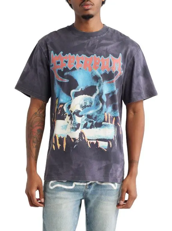 ICECREAM Oversize Stone Cold Graphic T-shirt - Charcoal Art