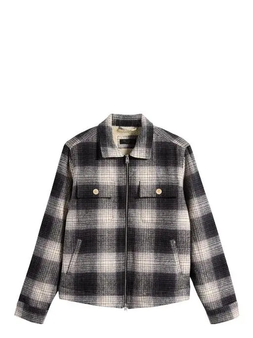 ALLSAINTS Matheson Check Organic Cotton Jacket - Black/off White