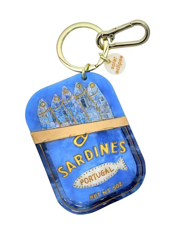 SOLAR ECLIPSE Hand-painted Sardines Key Chain Bag Charm - Blue