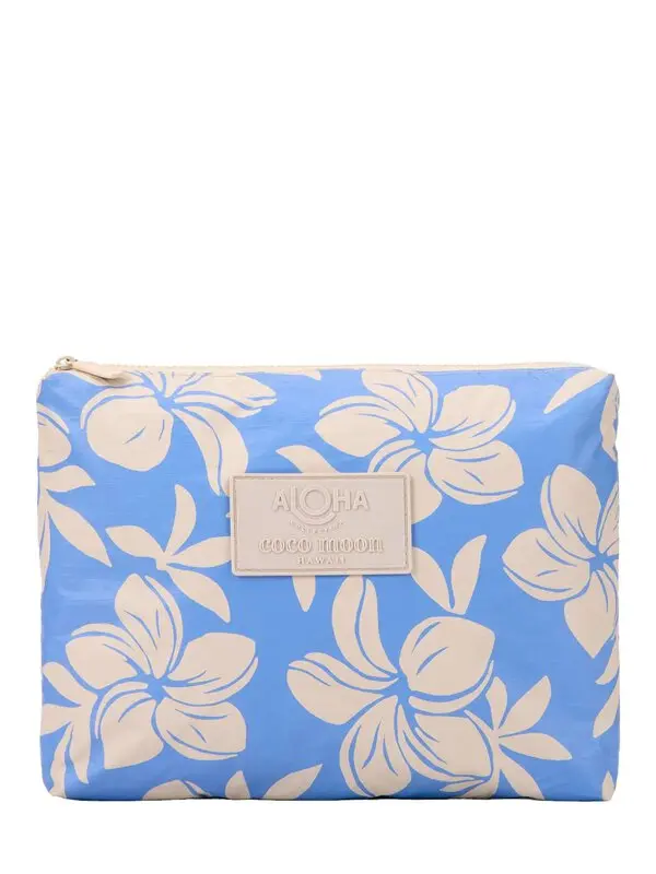 ALOHA COLLECTION Mid Plumeria Pouch - Bel Air Blue