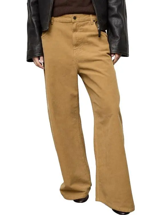 Mango Wide-leg Corduroy Pants - Caramel