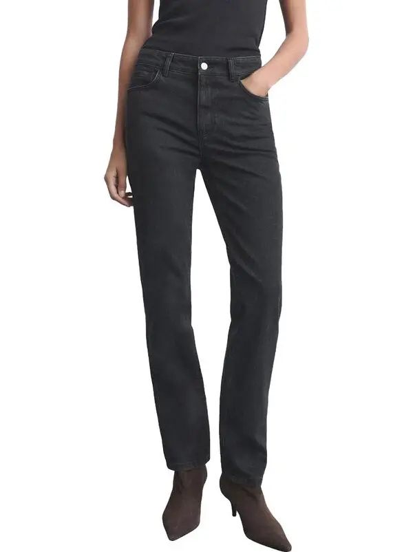 Mango Slim Fit Jeans - Black Denim