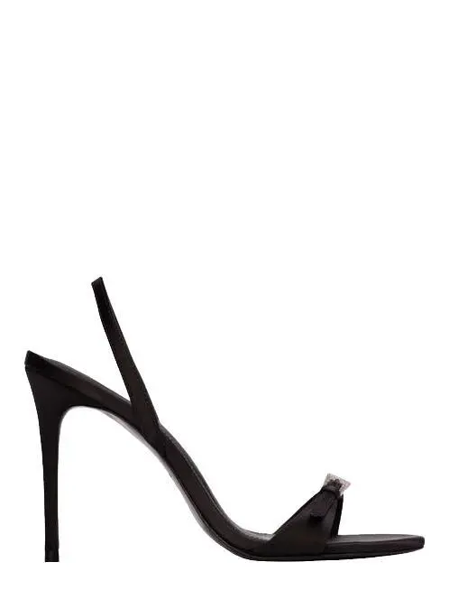 BLACK SUEDE STUDIO Romi 100 Satin Sandal - Black Satin