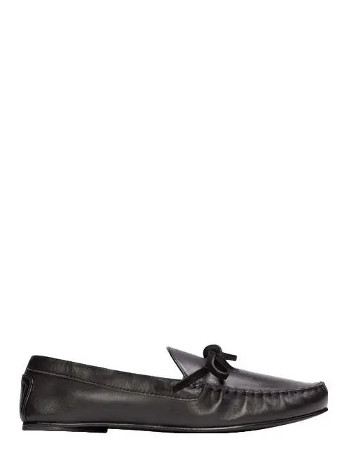 BLACK SUEDE STUDIO Solana Leather Loafer - Black Leather