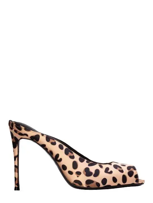 BLACK SUEDE STUDIO Shania 100 Satin Mule - Cheetah Satin