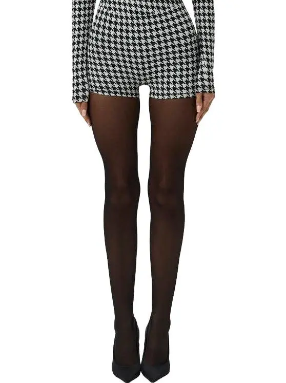 Naked Wardrobe Houndstooth Hot Shorts - Houndstooth Black/white