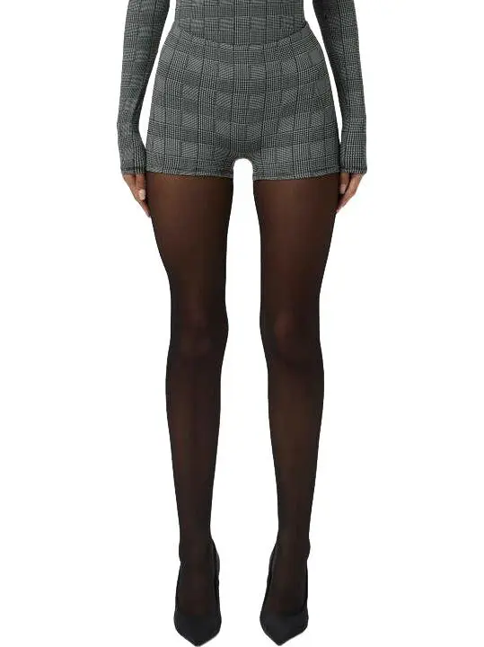 Naked Wardrobe Houndstooth Hot Shorts - Houndstooth Plaid