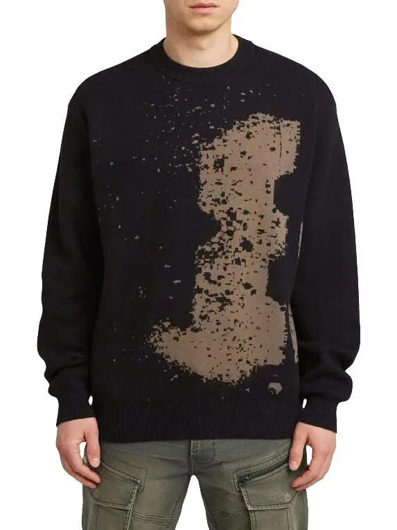 G-star Raw Relaxed Organic Cotton Crewneck Sweater - Dark Black