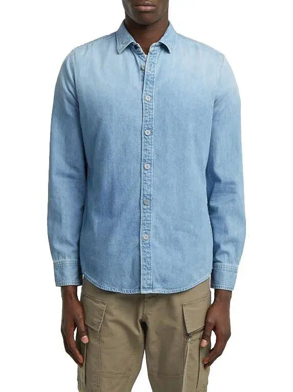 G-star Raw Clean Slim Fit Cotton Chambray Button-up Shirt - Faded Thames