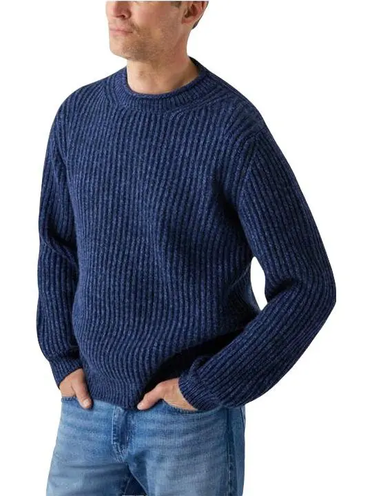 Robert Talbott Spencer Cashmere Blend Rollneck Sweater - Blue Melange