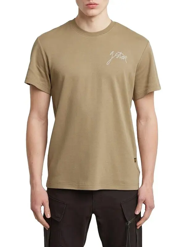 G-star Raw Script Organic Cotton Graphic T-shirt - Safari