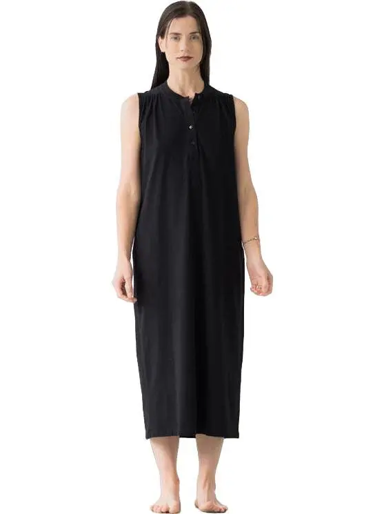SALUA Relaxed Sleeveless Maxi Tunic - Black