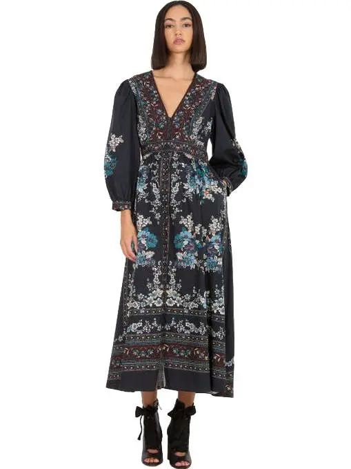 SUPER NATURAL BY SECRET MISSION Zaria Maxi Dress - Dark Navy Floral