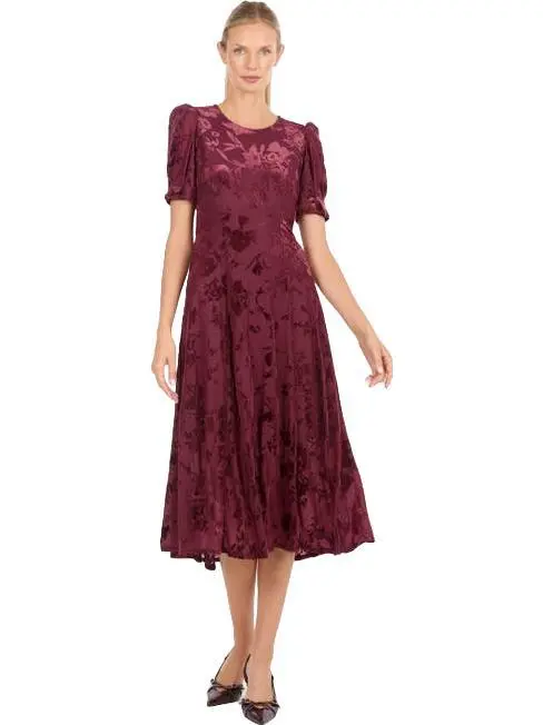 SUPER NATURAL BY SECRET MISSION Fran Burnout Velvet Dress - Garnet Floral