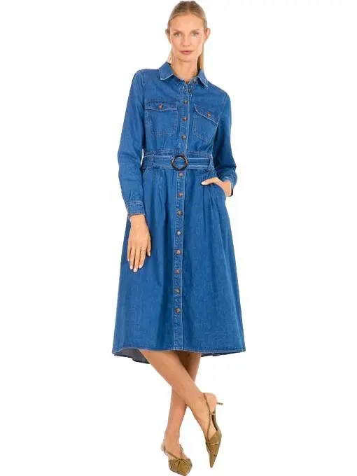 SUPER NATURAL BY SECRET MISSION Arrowleigh Shirt Dress - Denim Garment Wash