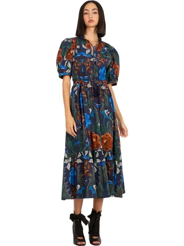 SUPER NATURAL BY SECRET MISSION Britt Maxi Dress In Print - Mixed Foliage