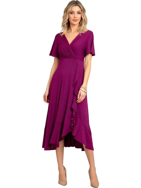 ALIE STREET LONDON Waterfall Dress - Plum Wine