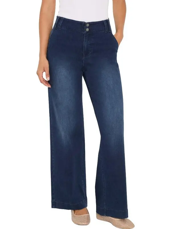 NIC+ZOE Weekend Wide Leg Jeans - Twilight