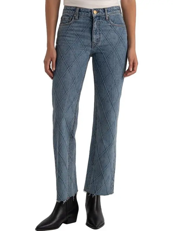 Kut From The Kloth Diamond Print Flare Ankle Jeans - Abloom
