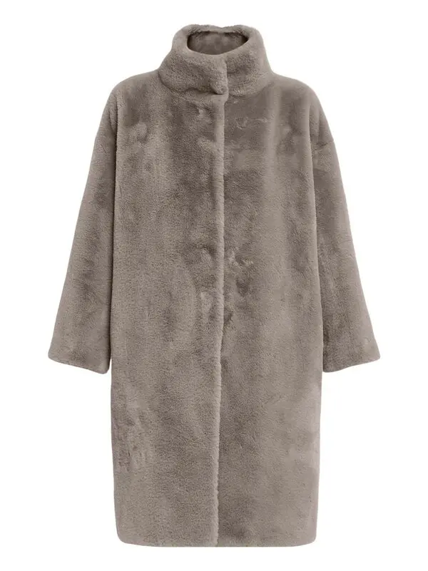 Herno Oversized Alternative Fur Coat - Champagne