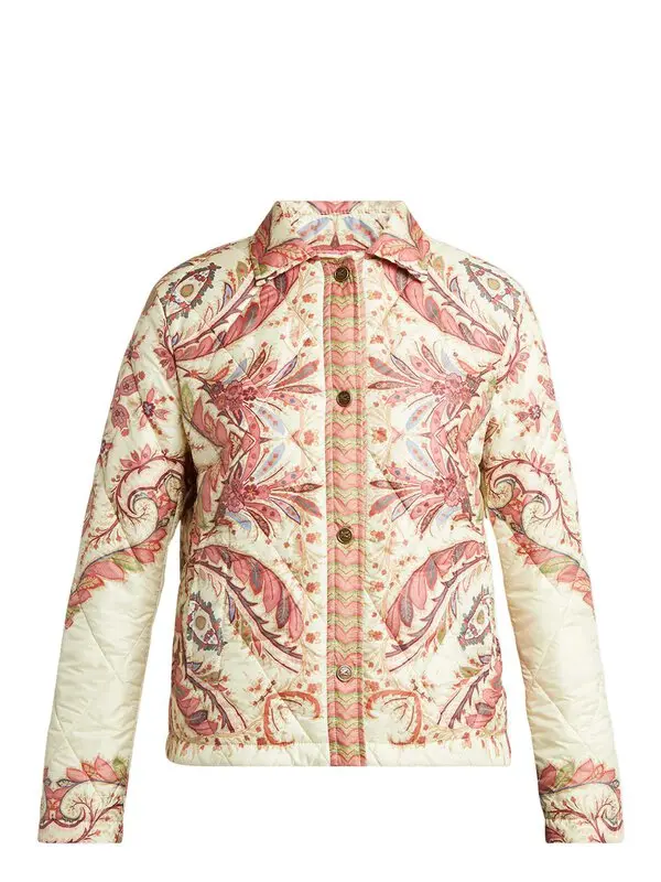 Etro Printed Puffer Shirt Jacket - White Print 3