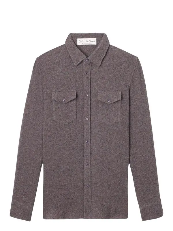 GOD & APOS;S TRUE CASHMERE Cashmere Two-pocket Button-down Shirt - Amethyst
