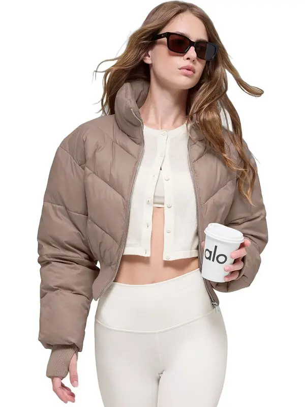Alo Yoga Cropped Puffer Jacket - Chai Latte
