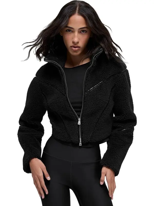 Alo Yoga Sherpa Cropped Jacket - Black