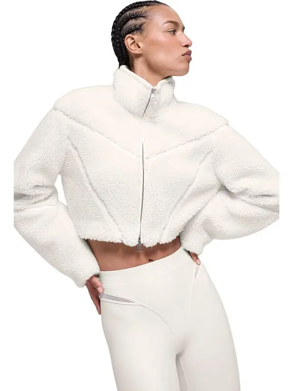 Alo Yoga Sherpa Cropped Jacket - Ivory