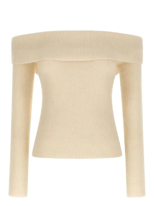 Rick Owens Wool Off-shoulder Sweater - White