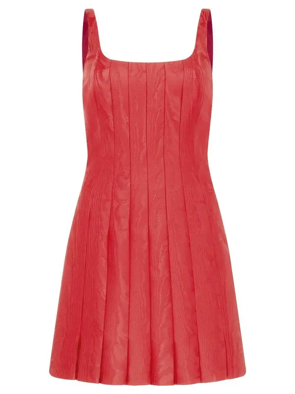 EMILIA WICKSTEAD Sascha Dress In Moiré Mikado - Red