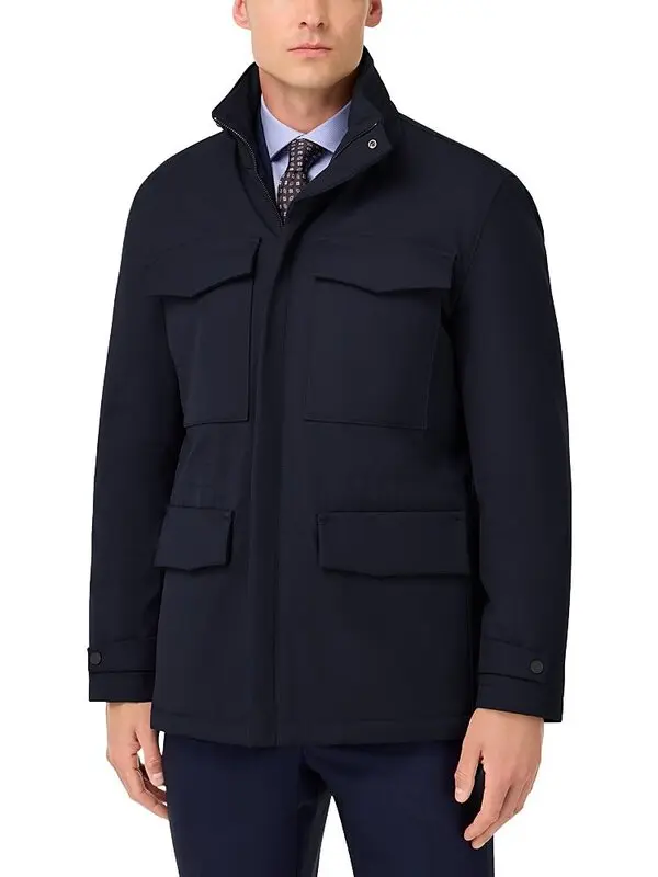 Boggi Milano Padded Field Jacket - Navy Blue