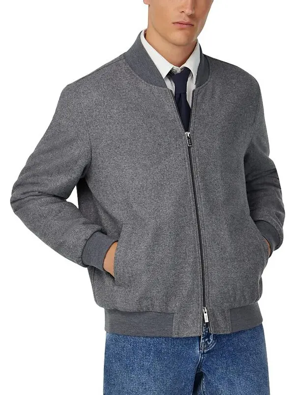 Boggi Milano Padded Bomber Jacket - Grey