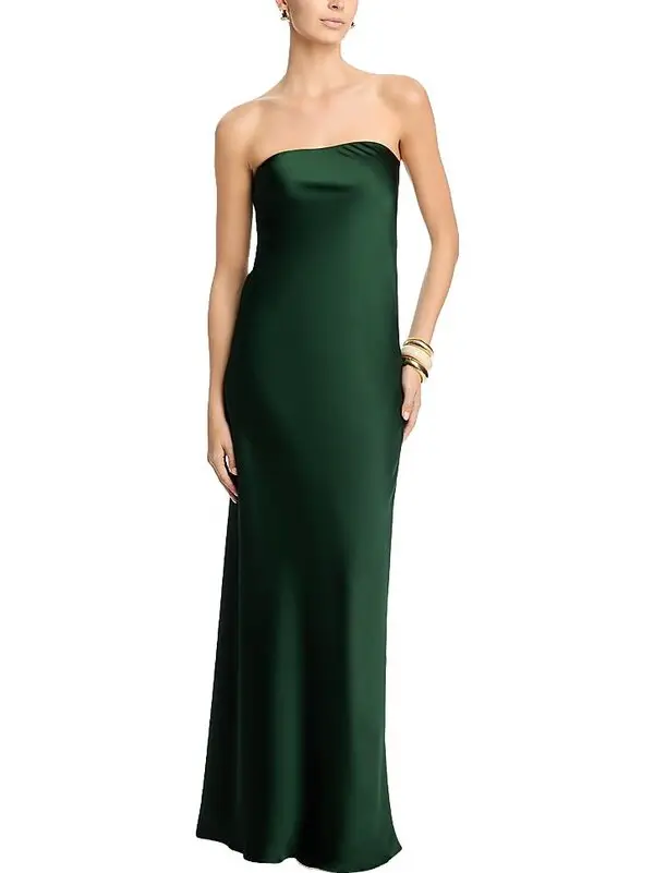 Norma Kamali Strapless Gown - Dark Emerald