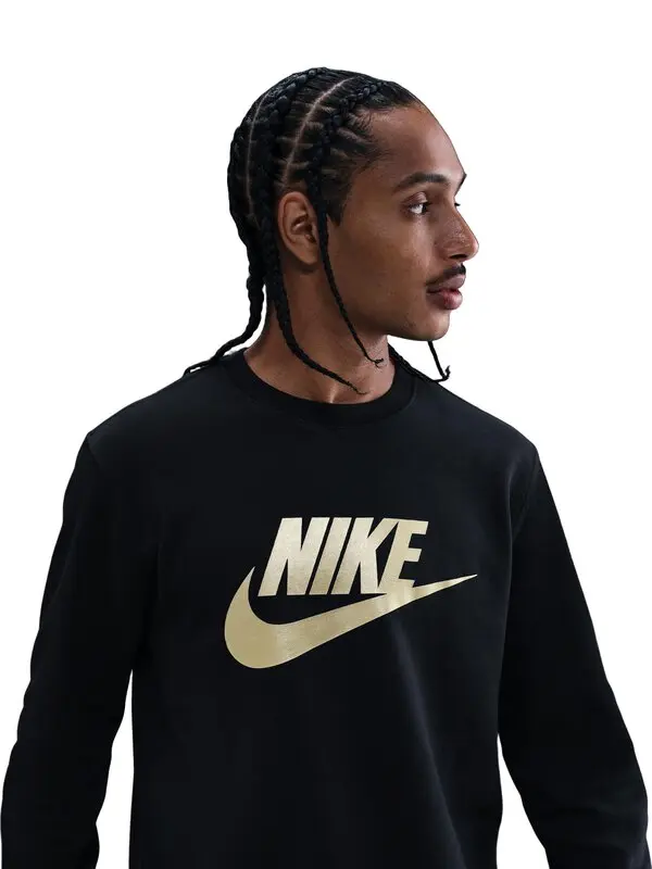Nike Sportswear Club Graphic Fleece Crew - Black