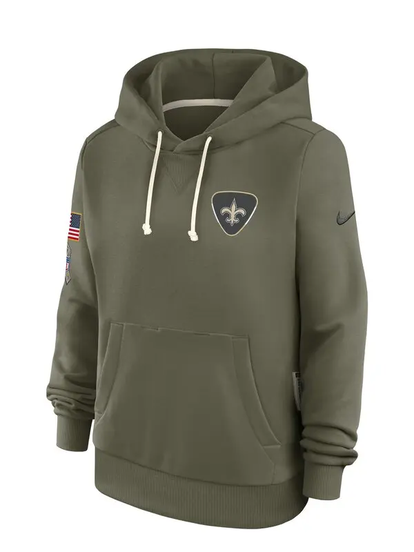 Nike New Orleans Saints Salute To Service Sideline Dri-fit Nfl Pullover Hoodie - Brown