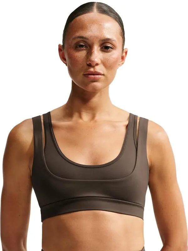 Nike Skims Matte Double-strap Scoop Bra - Brown