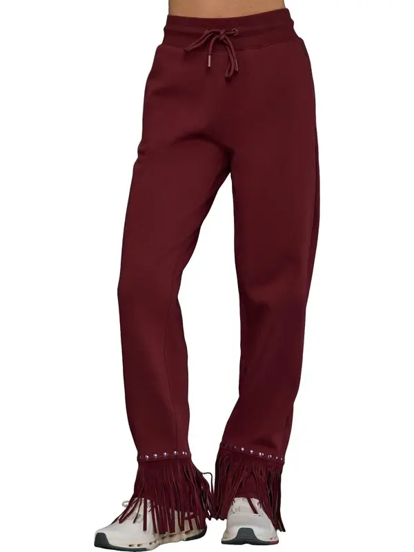 Goldbergh Reign Fringe Trim Track Pants - Vino Rosso