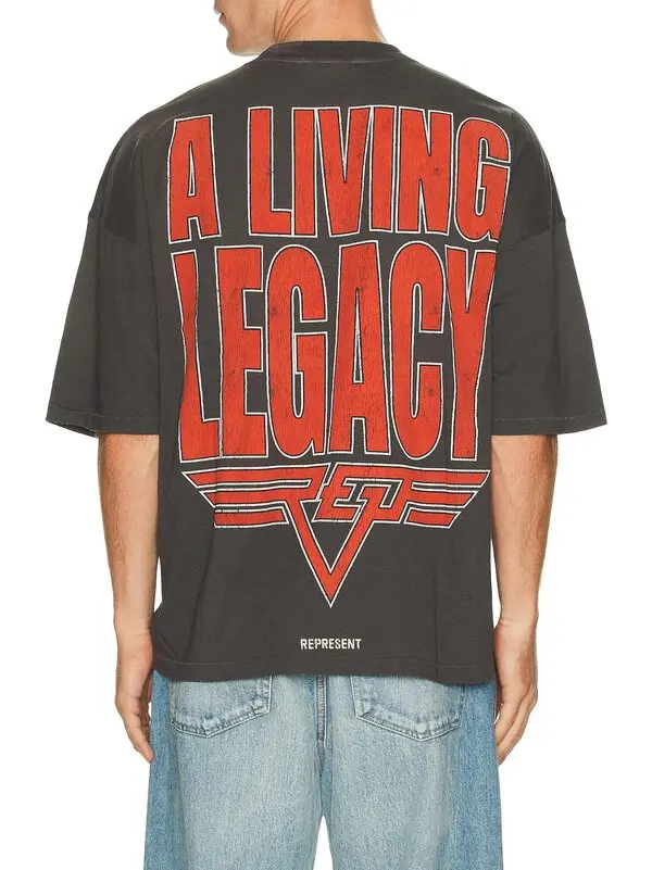 REPRESENT Living Legacy Tee In Grey - Sun Fade Grey